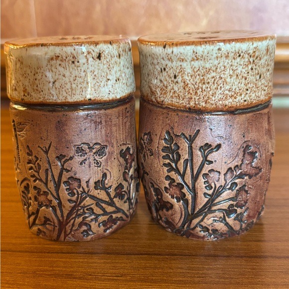 Kitchen | Rare Hand Carved Art Pottery Salt Pepper Shakers | Poshmark